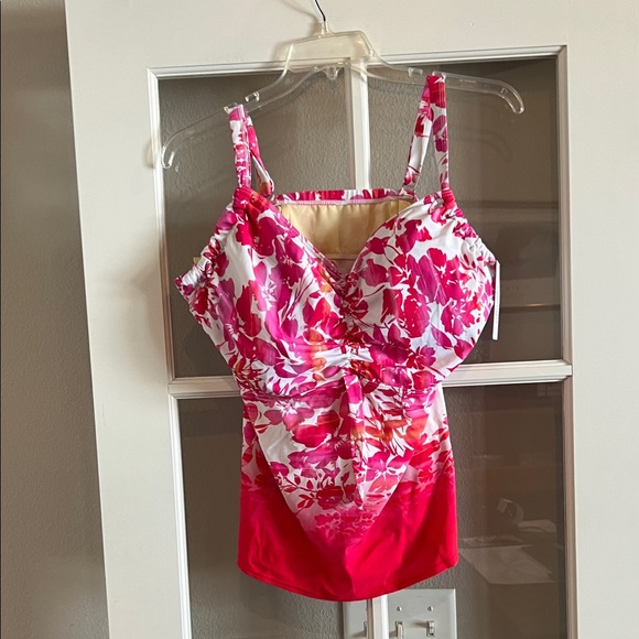 Swimsuits For All | Tops | Swimsuits For All Floral Pink Tankini Top ...